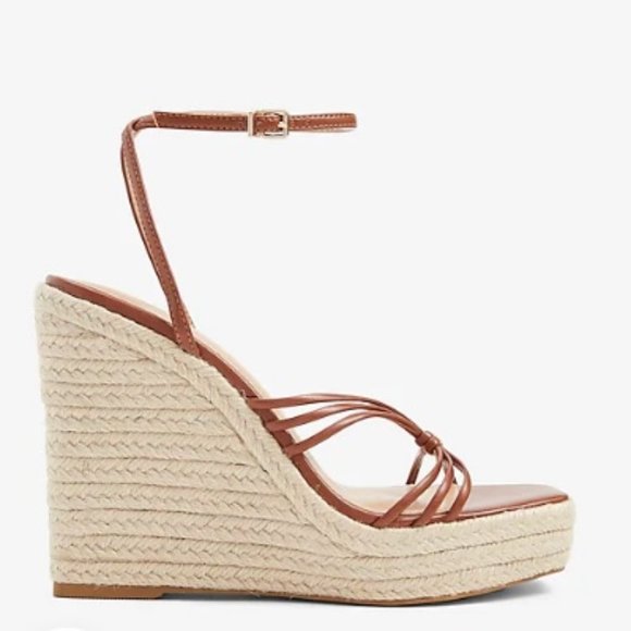 Express | Shoes | New Strappy Wedge Square Toe Sandals | Poshmark